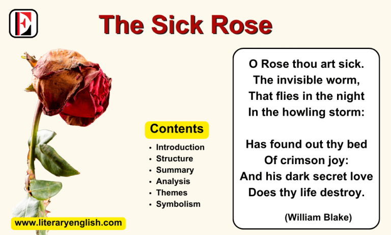 Summary & Analysis of “The Sick Rose” by William Blake – Literary English