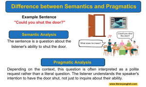 The Difference between Semantics and Pragmatics – Literary English